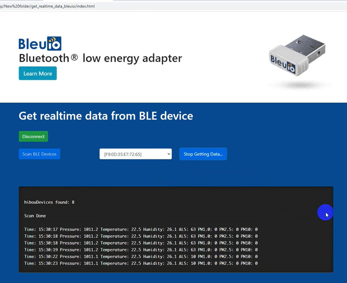 Collect Realtime Data From Bluetooth Device - SMART SENSOR DEVICES AB